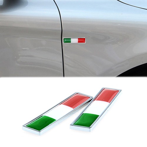 2X Italy Flag Sticker Emblem Metal Badge for Italian Car Bike Truck ...