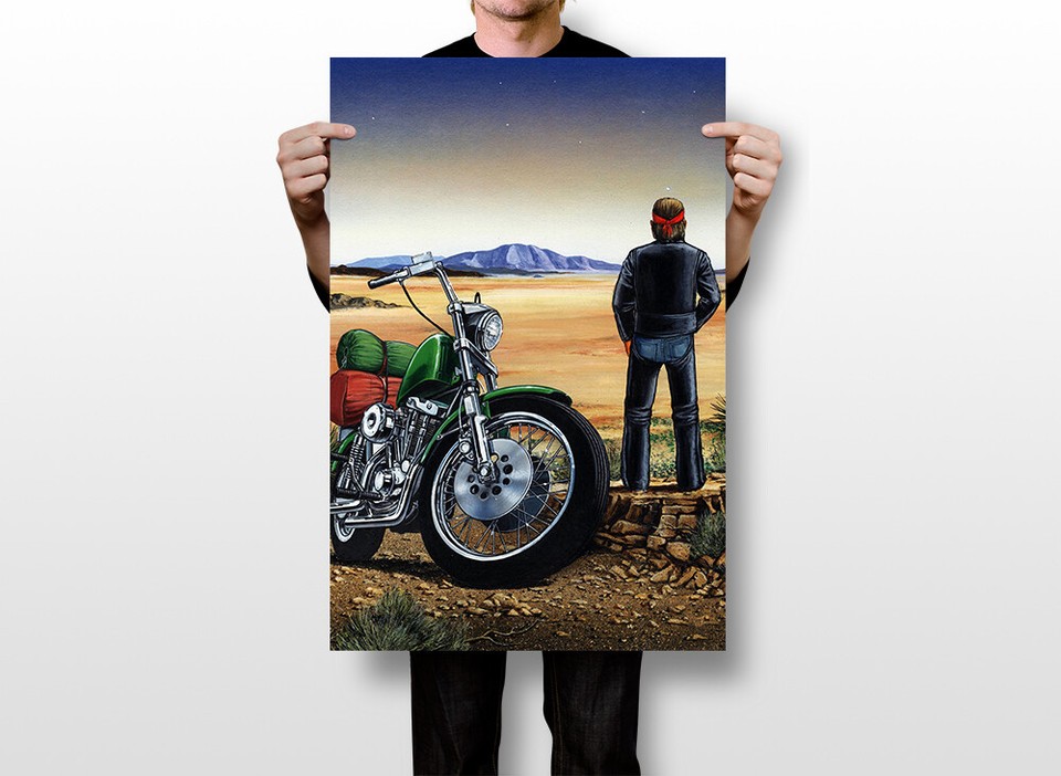 Ghost Rider David Mann Cult Biker Print Wall Art Home Decor - POSTER ...