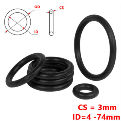 Metric O Ring Nitrile Rubber Sizes 4mm to 74mm NBR O-Rings Seal Oring ...