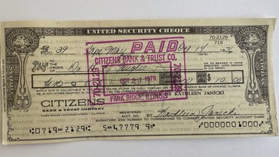 rare CITIZENS BANK & TRUST COMPANY - CHICAGO ILL. - CANCELLED BANK ...