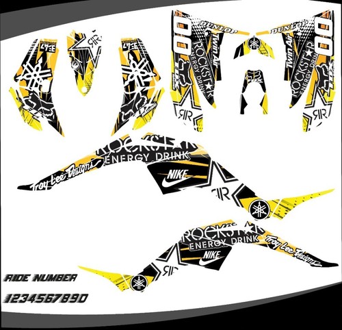 Yamaha Raptor 350 graphics kit 2004 2006 2009 to 2014 Decals Stickers ...