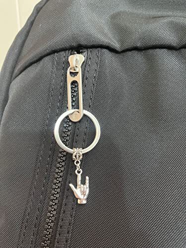 I love you sign language keychain silver american sign keychain love ...