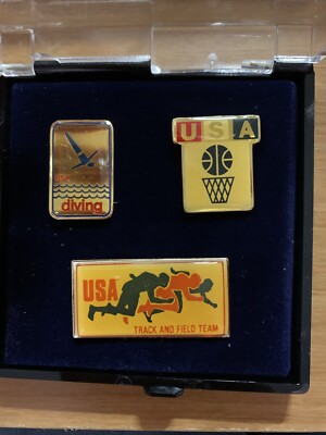 Olympic Pins Set Of Three Diving, Basketball, & Track & Field | eBay