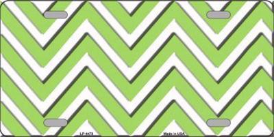 Lime Green and White Chevron Pattern Novelty Metal License Plate | eBay