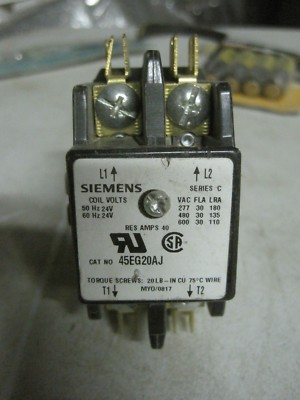 Siemens 24 Volt Contactor Relay 2 Pole 30 Amp 45EG20AJ New Old Stock ...