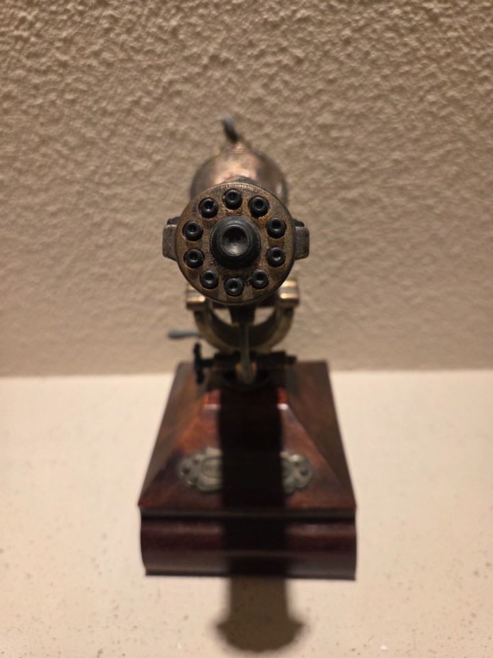 Vintage Gatling Gun - Brass, Wood & Metal Replica 1883 Gatling Gun with ...