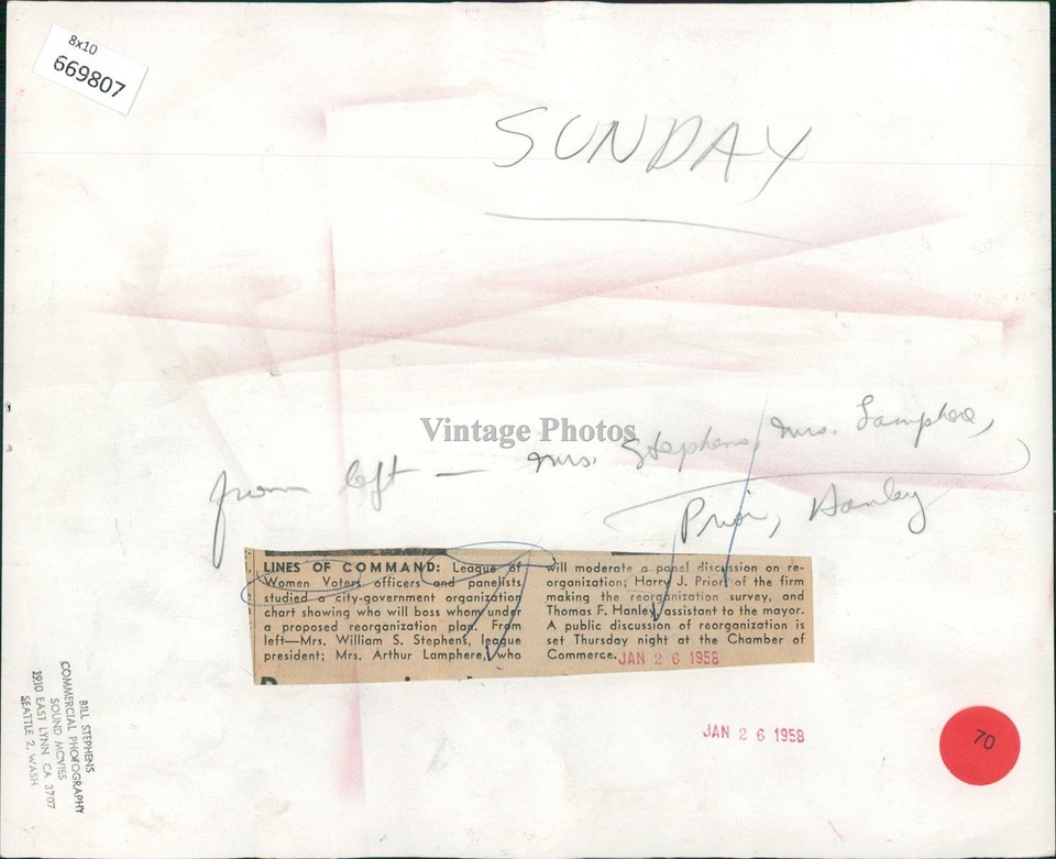 1958 William Stephens Arthur Lamphere Thomas Hanley Press 8X10 Vintage ...