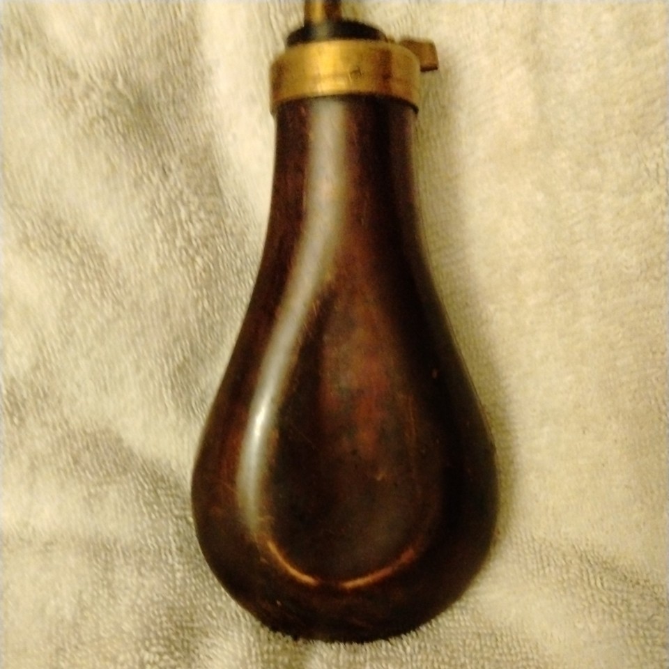 VTG RARE COPPER BRASS GUN POWDER BOTTLE FLASK,WAR,CANNON,MUSKETS | eBay