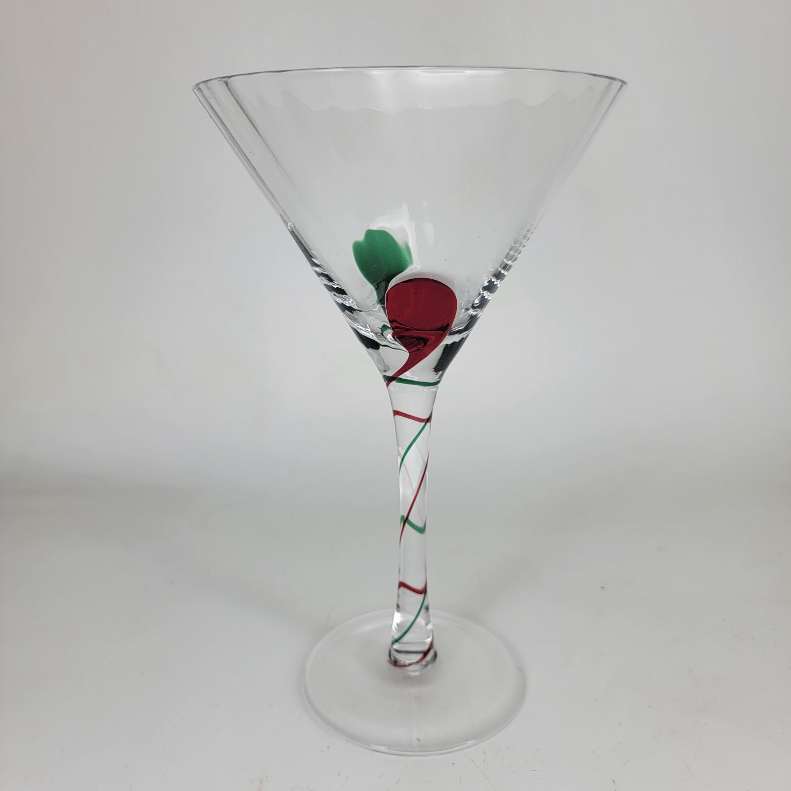 Pier 1 Red and Green Swirl Martini Glasses | eBay
