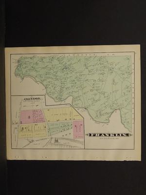 Pennsylvania Beaver County Map Franklin Township 1876 Dbl Side Q5#06 | eBay