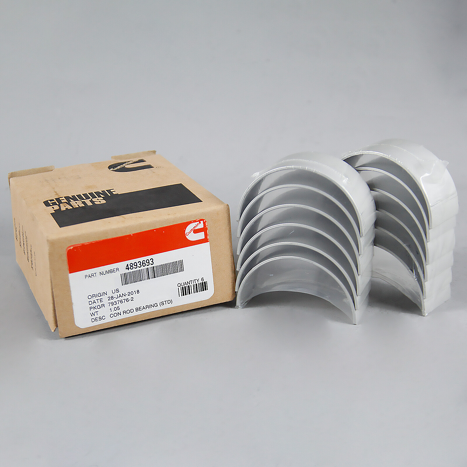 12 pcs STD Connecting Rod Bearing 3969562 4893693 for Cummins Dodge ...