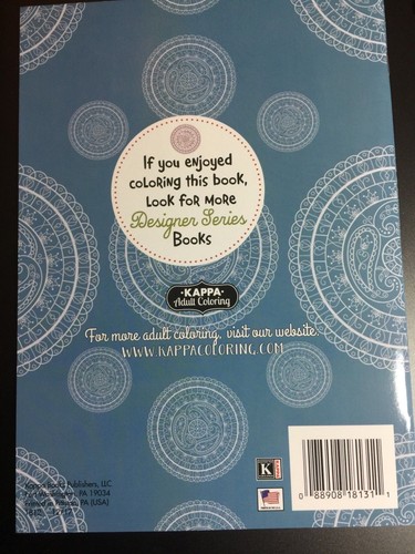KAPPA ADULT DESIGNER SERIES MANDALAS COLOR BOOK 2 NEW, RELAXING ...