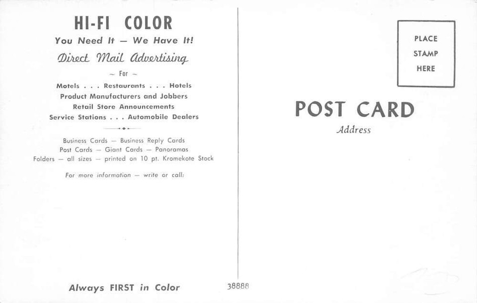 Hi-Fi Color Postcard Business Advertising Chevrolet Cars Lipstick PC ...