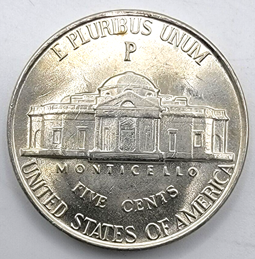 1944 P Jefferson Silver War Nickel Gem BU Die Clash + Die Chip Break ...