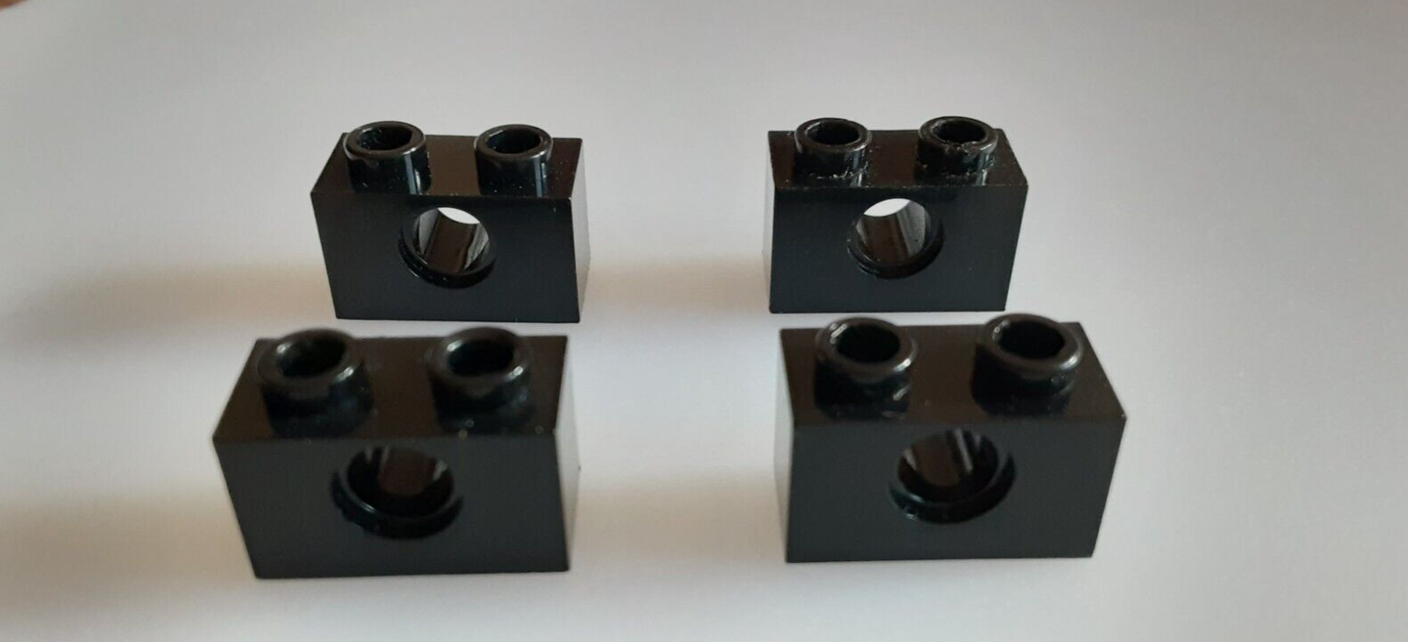 Lego Parts - Technic Brick 1x2 Hollow Studs with Hole - (#3700) - Black ...