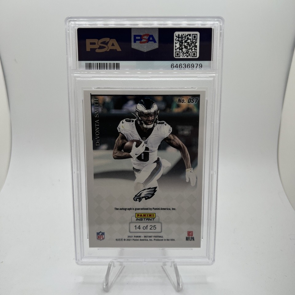 DEVONTA SMITH SIGNED DONRUSS NFL SIGNATURE SERIES PANINI AUTO ROOKIE # ...