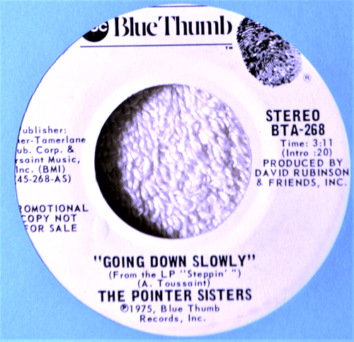 Pointer Sisters Going Down Slowly DJ Promo 45 Funk Funky Soul Shiny VG PlaysVG++ | eBay