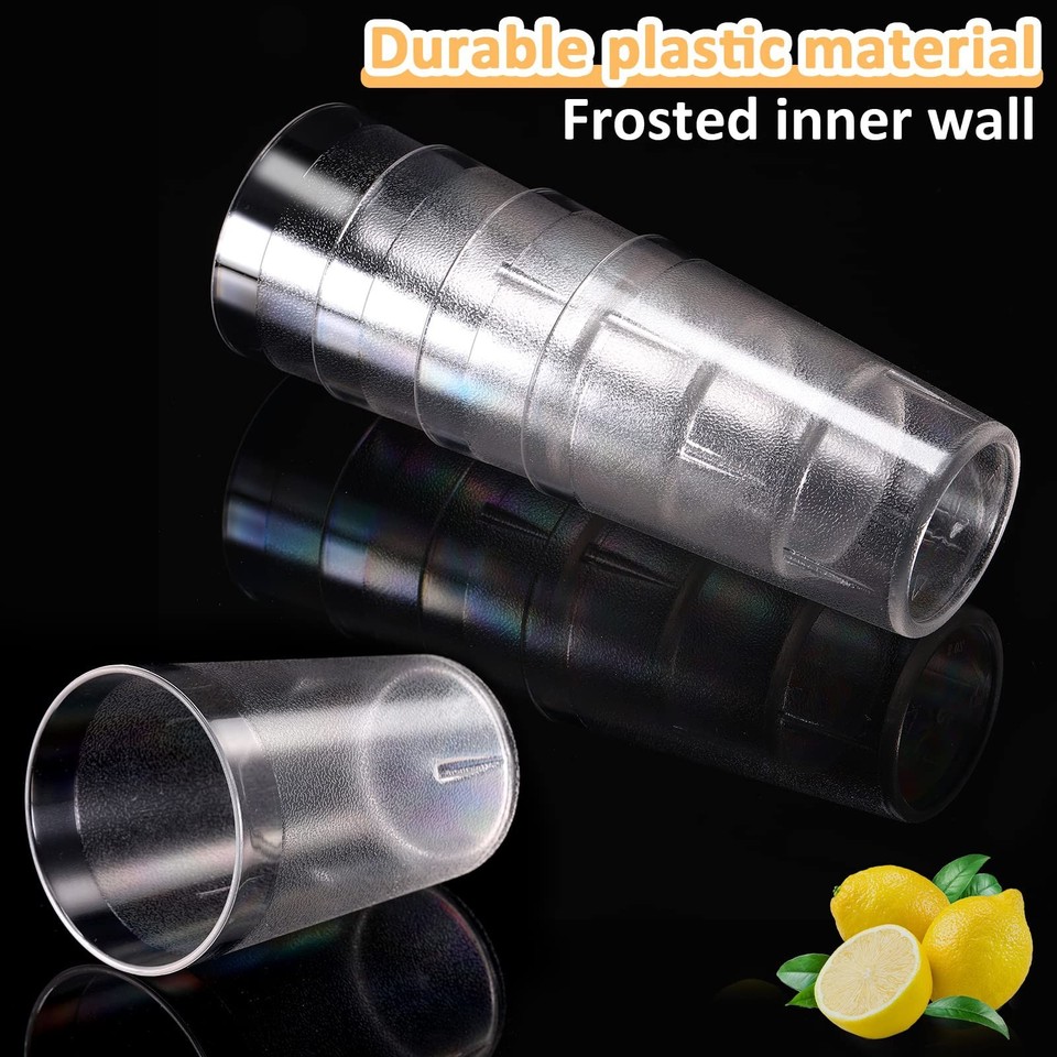 Meanplan Restaurant Grade 8 oz Plastic Cup Break Resistant Drinking ...