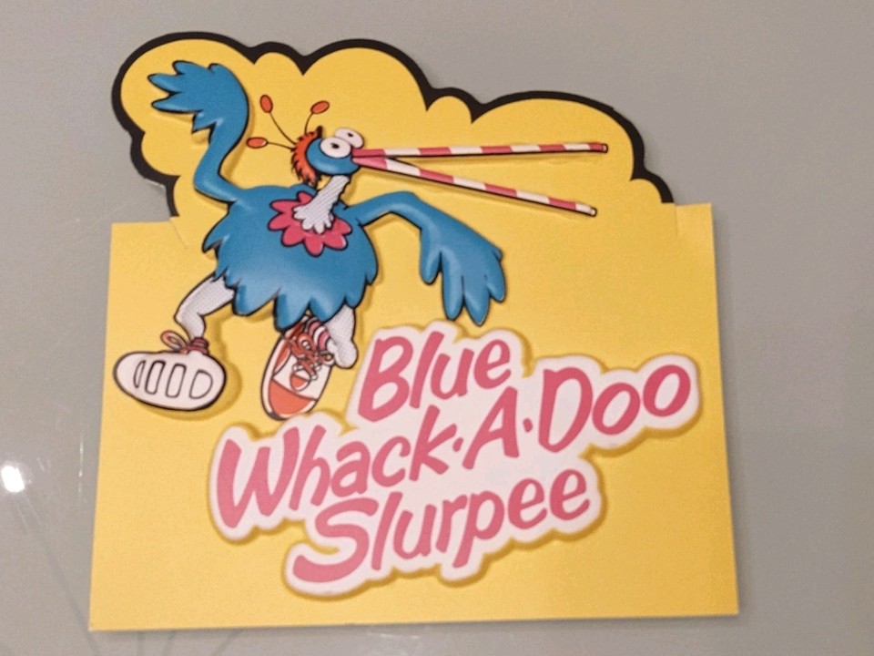 Vintage 7-11 Slurpee Machine Sign Blue Whack-A-Doo late 1980's | eBay
