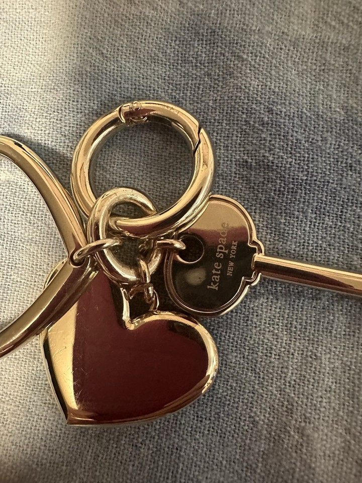 KATE SPADE NY Gold Keychain Purse Charms Spade Heart Key *RARE* | eBay