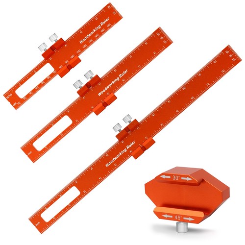 Woodworking Ruler Set 3 PCS 6/8/12 Inch Precision Aluminum Pocket ...