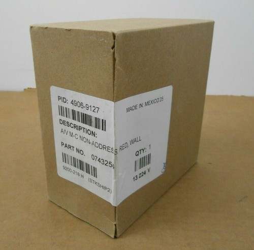 1 NIB SIMPLEX 4906-9127 HORN STROBE RED WALL A/V M-C NON-ADDRESSABLE ...