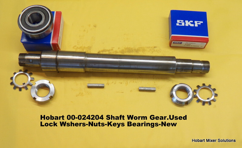 Hobart 00-024204 Used OEM Shaft Worm Gear New Lock Wshers-Nuts-Keys ...
