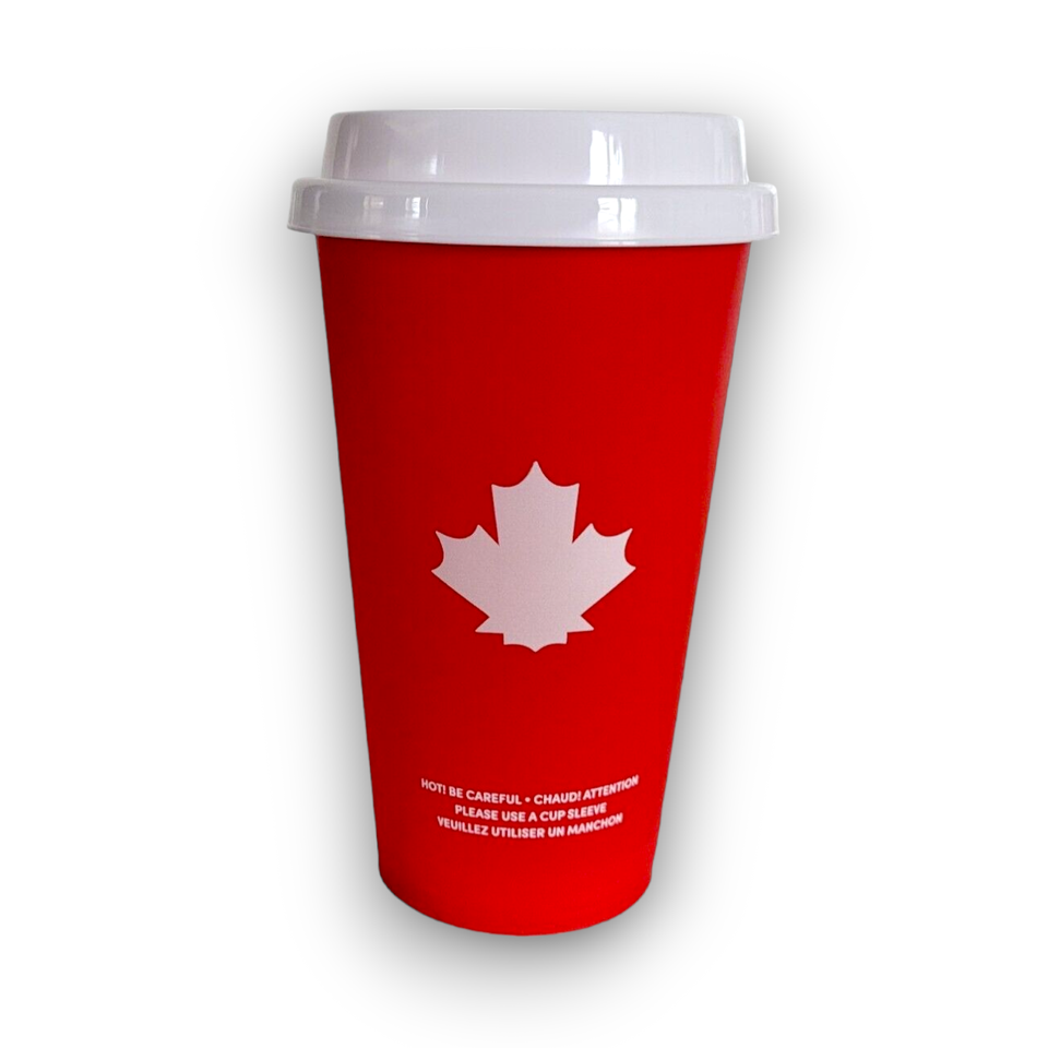 Tim Hortons Canada Maple Leaf Red Reusable Plastic Tumbler Cup w/ White ...