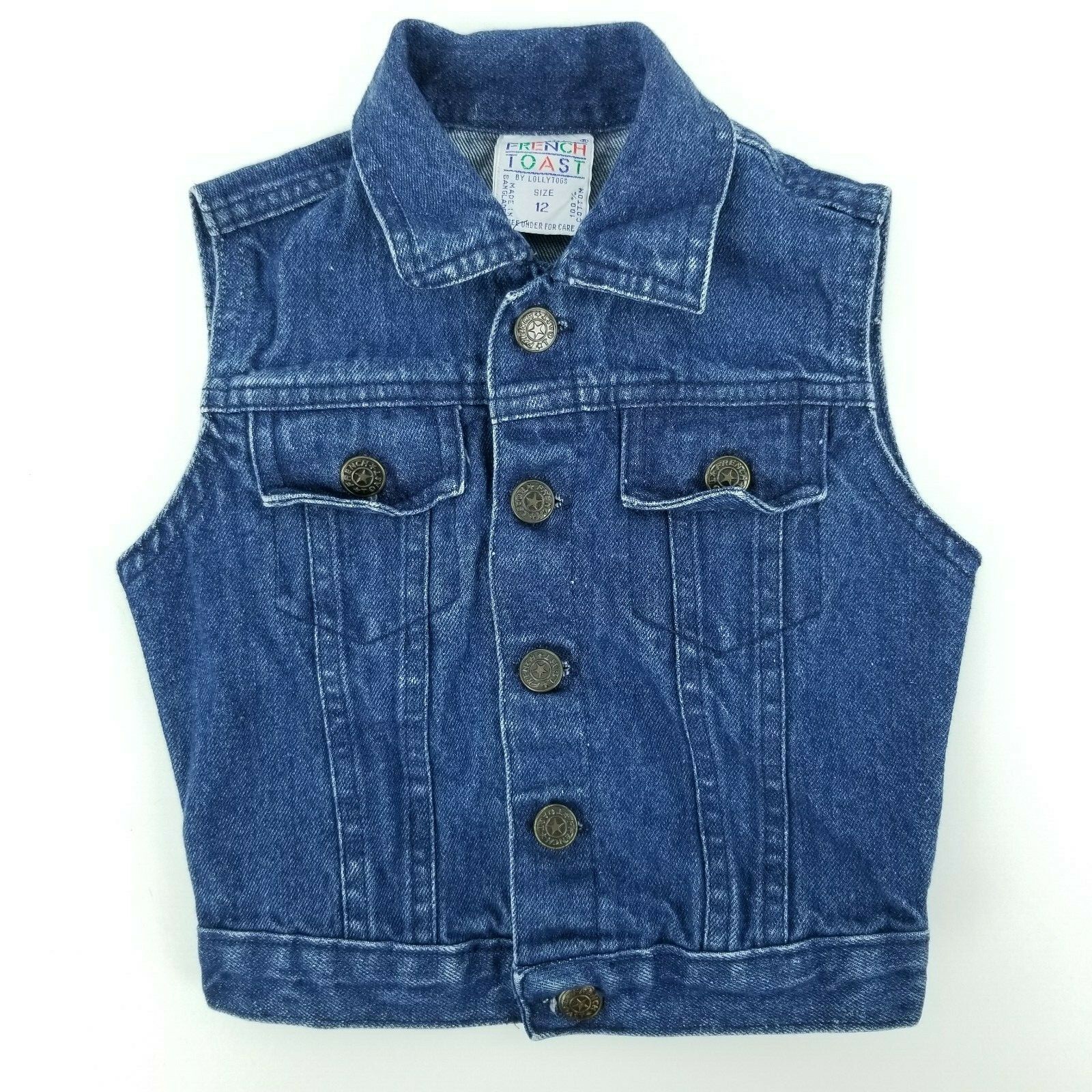 Vtg 90s French Toast by Lollytogs Toddler Girls sz 12 Denim Blue Jean ...
