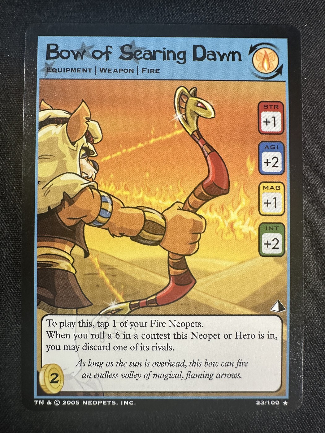 Neopets Bow of Searing Dawn 23/100 Lost Desert Weapon Non Holo Rare | eBay
