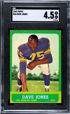 1963 TOPPS DAVE DEACON JONES #44, ROOKIE, GRADE SGC VERY GOOD EXCELLENT ...
