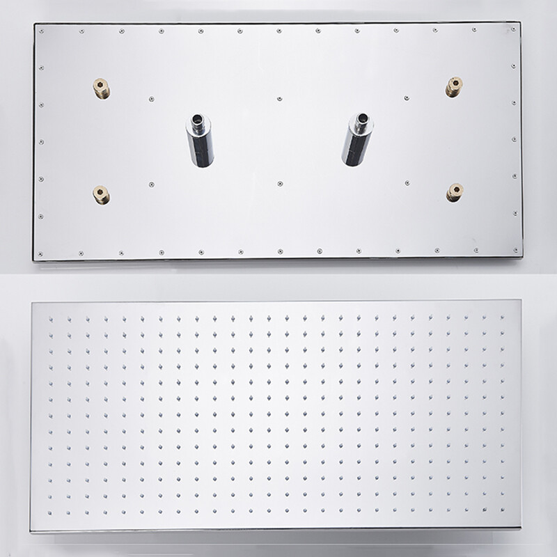 LED Rainfall Large Shower Head High Pressure Ceiling Mounted Overhead ...