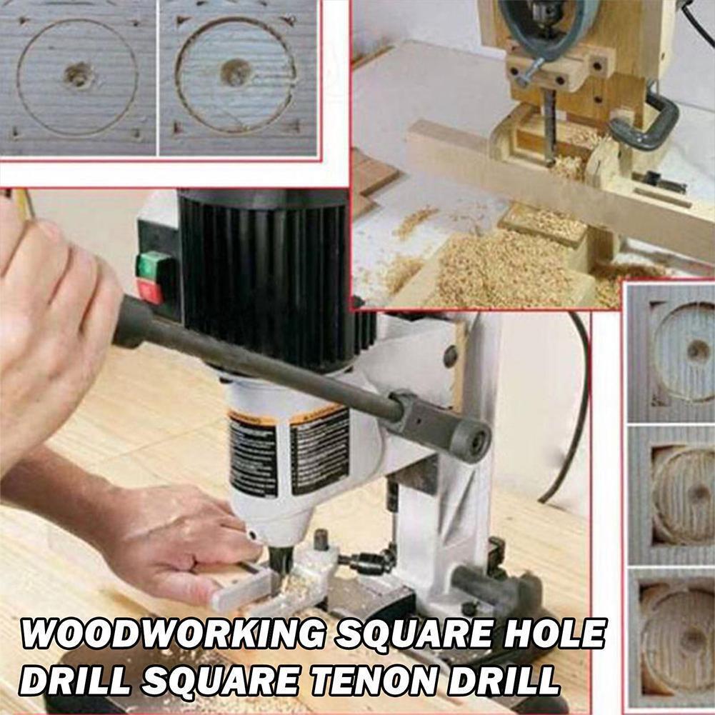 Square Mortising Hole Drill Woodworking Bit Chisel Mortise Tenon Wood ...
