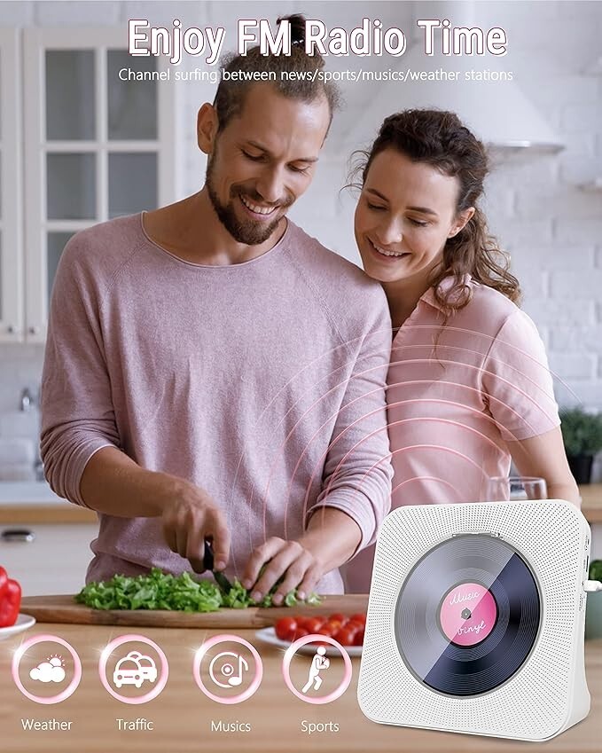 Portable CD Player with Bluetooth 5.0, HiFi WHITE usually £45.99 ...