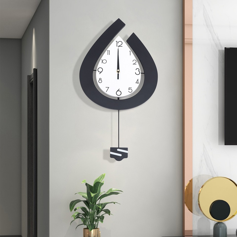 Large Wall Clock for Living Room Decor Big Pendulum Modern Silent Wall ...