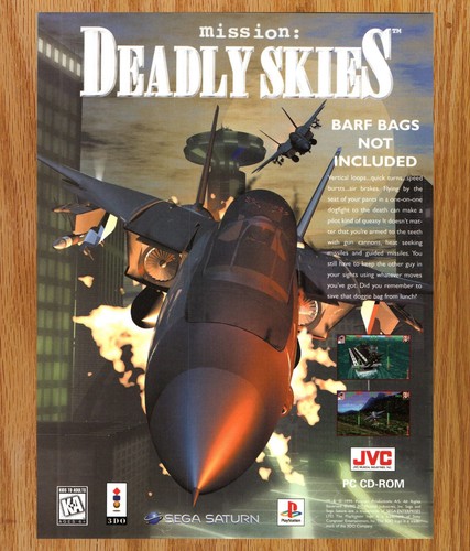 Mission Deadly Skies Jet Fighter - Video Game Print Ads Poster Promo ...