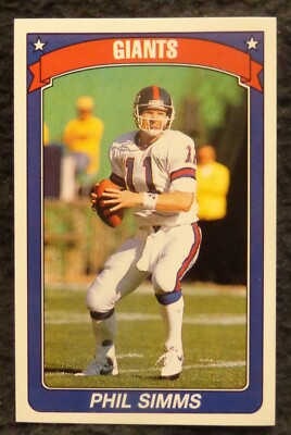 1990 Panini Sticker - Phil Simms - Giants - Morehead State alumni..NM ...