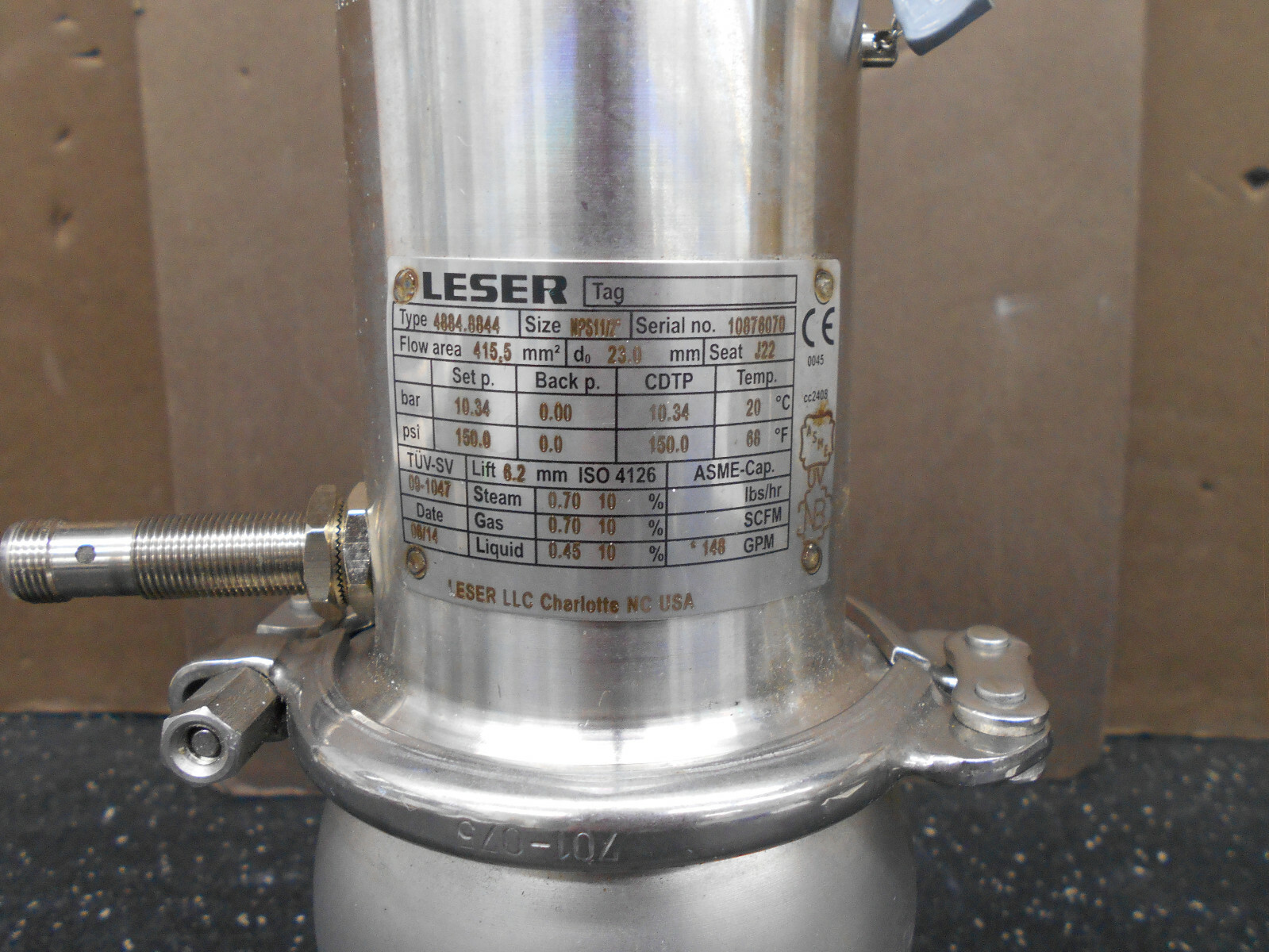 LESER 4884.8844 1x1.5" 150 PSIG CLEAN SERVICE SAFETY RELIEF VALVE | eBay