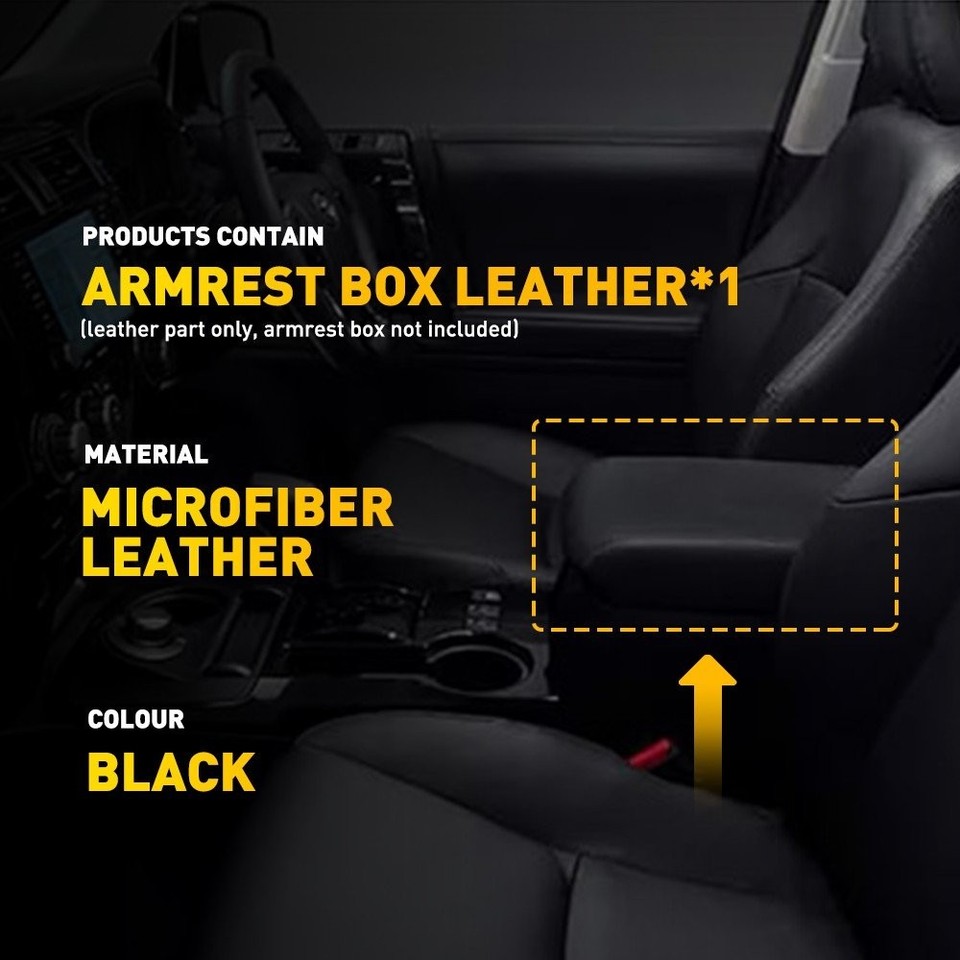 Fit 2010-23 Toyota 4Runner Leather Console Lid Armrest Cover Skin ...