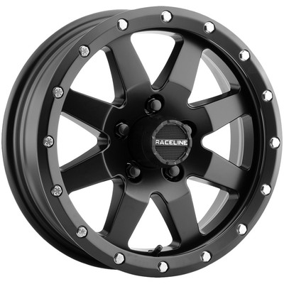 Raceline 935B Defender Trailer 14x6 5x4.5" +0mm Satin Black Wheel Rim ...