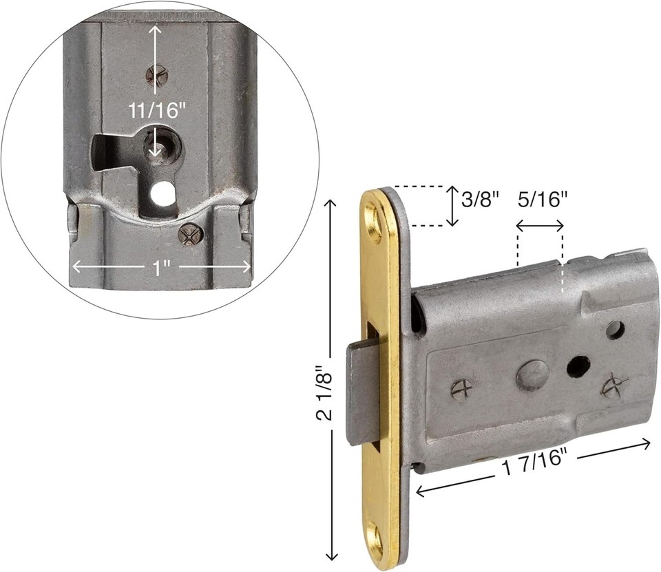 Full Mortise Lock with Plate and Skeleton Key for Right Hand Cabinet ...