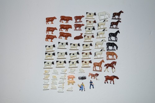 60- HO Scale 1:87 Farm Animals Figures. Horses-Cows-Pigs | eBay