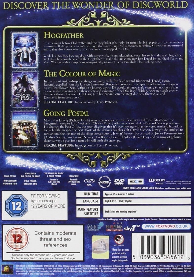 TERRY PRATCHETT FILM DVD COLLECTION HOGFATHER / GOING POSTAL / COLOUR ...