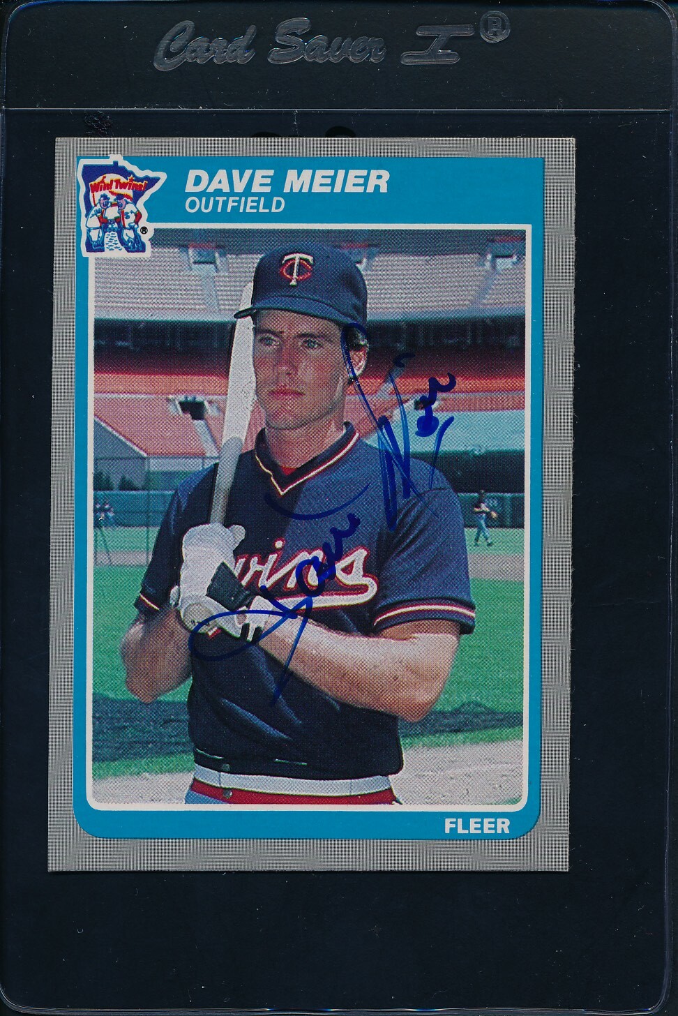 1985 Fleer #285 Dave Meier Twins Signed Auto *28905 | eBay
