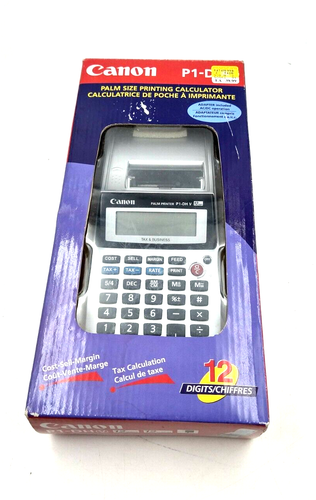 Canon P1-DH V Palm Size Printing Calculator open Box 12 Digits AC/DC ...