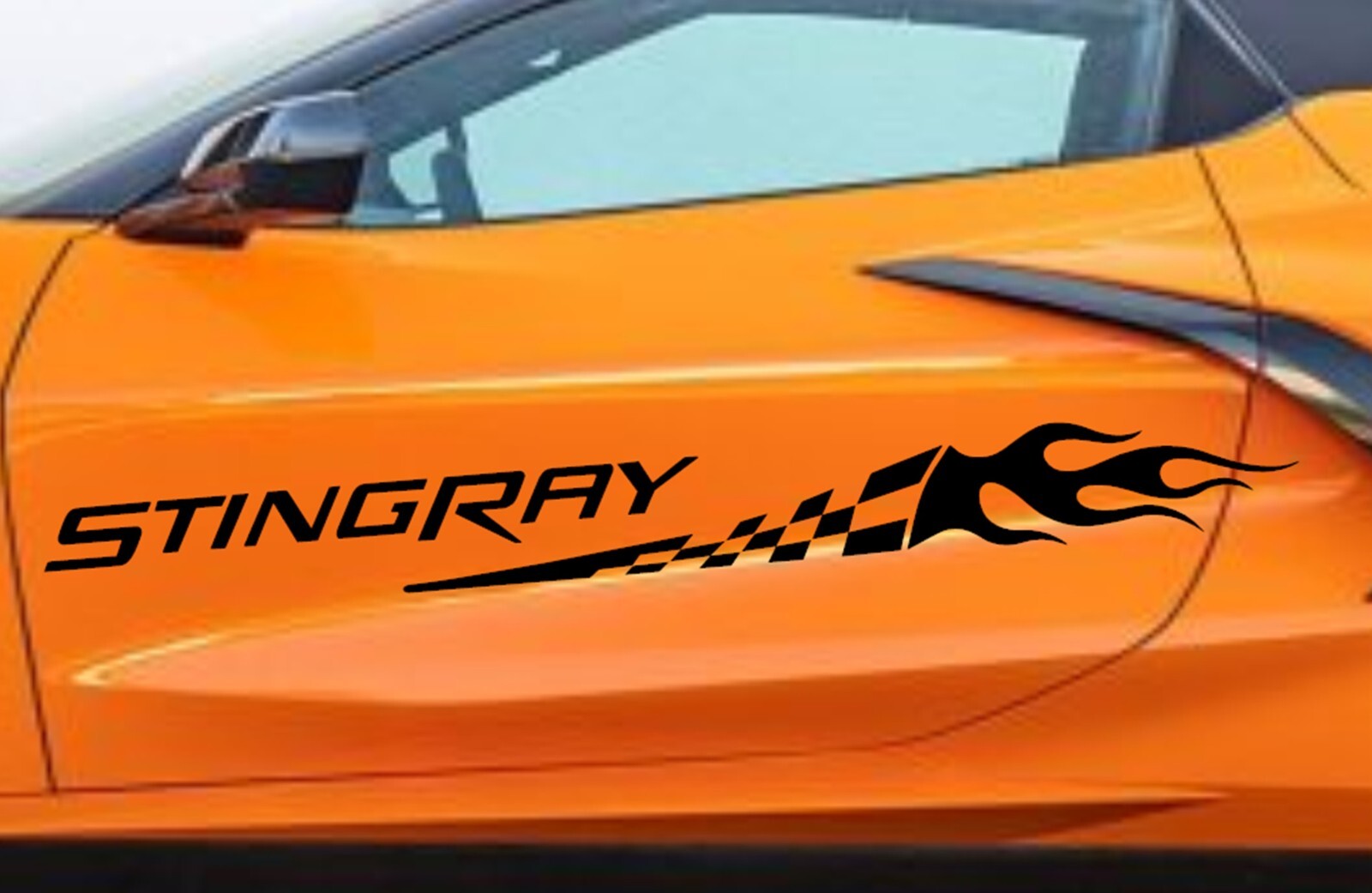 STINGRAY Checkered Flag Vinyl Decal Racing Stripes (Fits Chevy CORVETTE ...