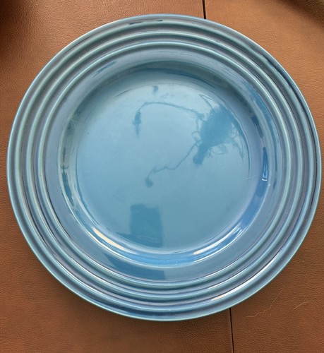 Le Creuset 3 Ring Design Blue Round Dinner Plates 12 inch-5 Available ...
