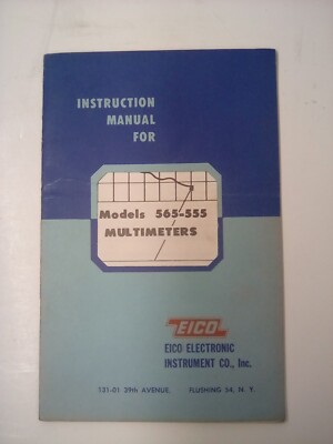1952 EICO Instruction Manual 565-555 Multimeters | eBay