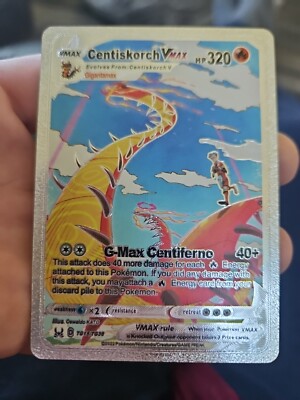 Centiskorch VMAX Silver Foil Pokemon Card Fan Art Textured Collector ...