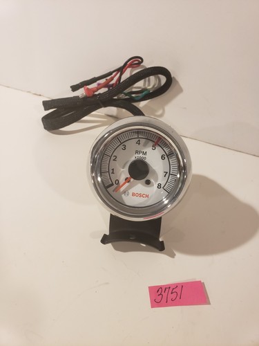 BOSCH 2 5/8" MINI SPORT TACHOMETER WHITE/CHROME NLA | eBay